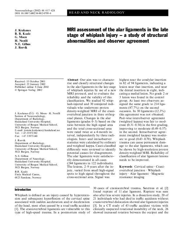 (PDF) MRI assessment of the alar ligaments in the late stage of ...