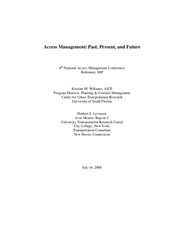 (PDF) Access Management: Past, Present, and Future
