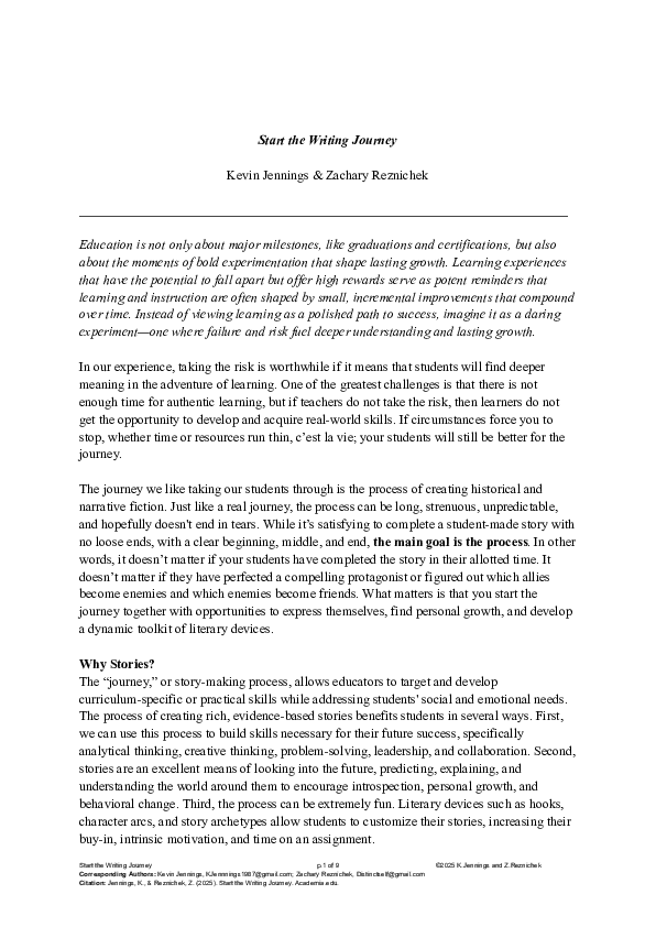 (PDF) Start The Writing Journey