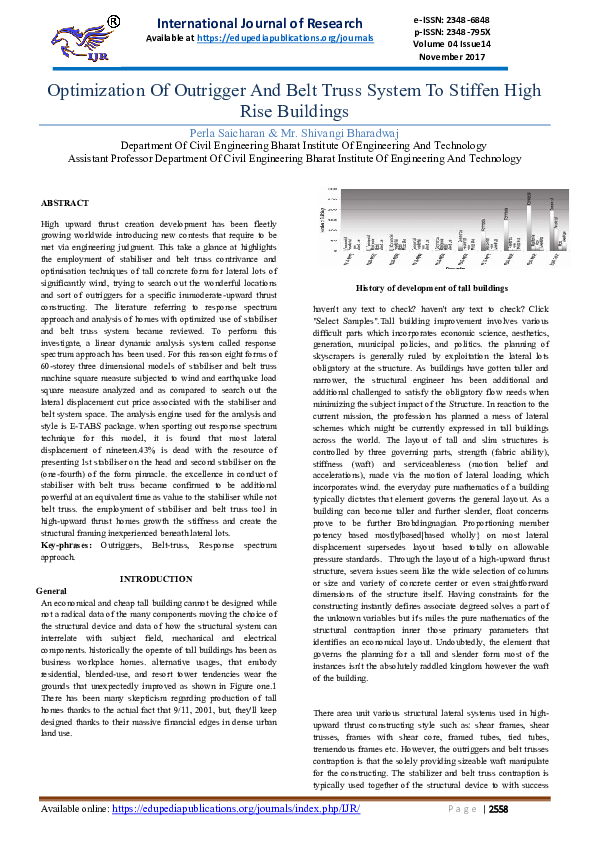 (PDF) Optimization Of Outrigger And Belt Truss System To Stiffen High ...