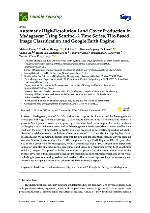 (PDF) Automatic High-Resolution Land Cover Production in Madagascar Using Sentinel-2 Time Series ...