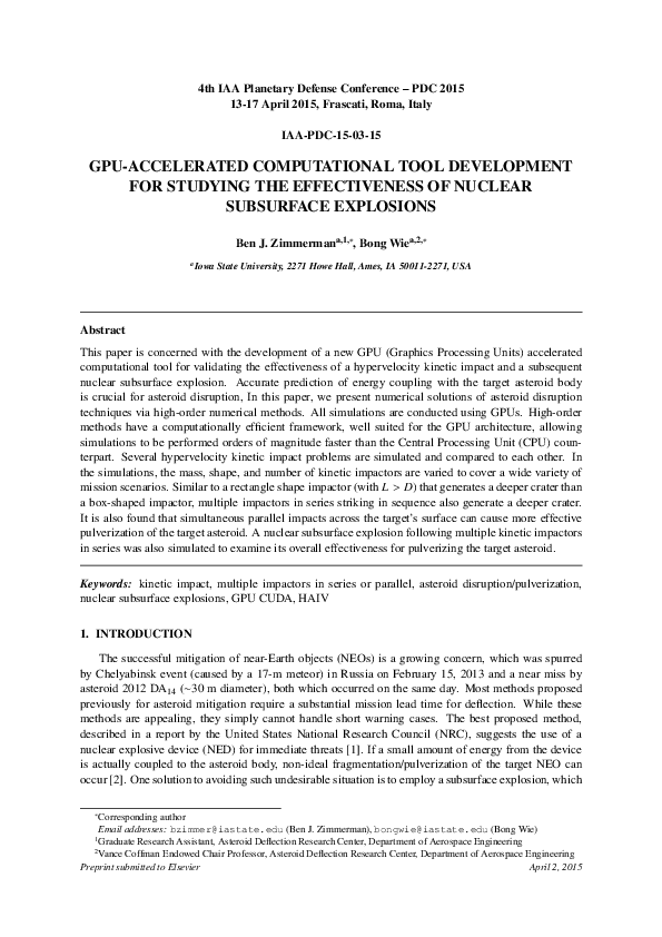 (PDF) Gpu-Accelerated Computational Tool Development for Studying the ...