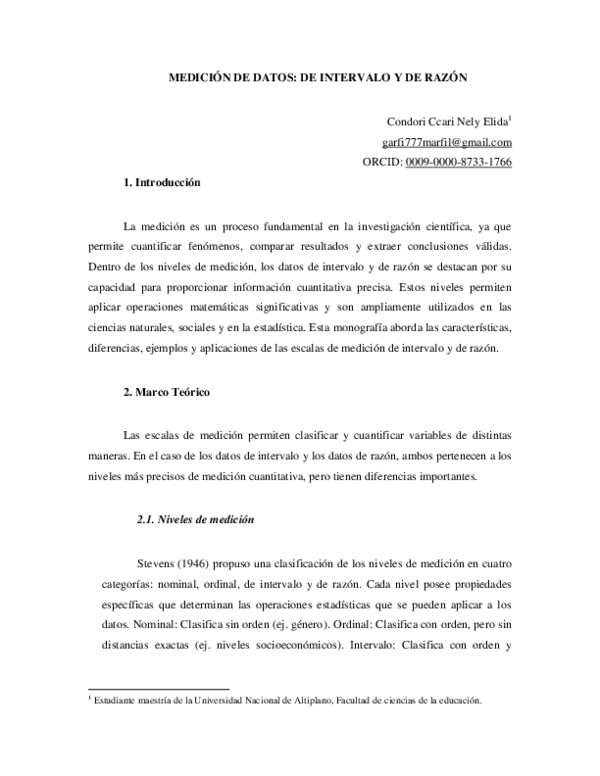 (PDF) MEDICIÓN DE DATOS: DE INTERVALO Y DE RAZÓN