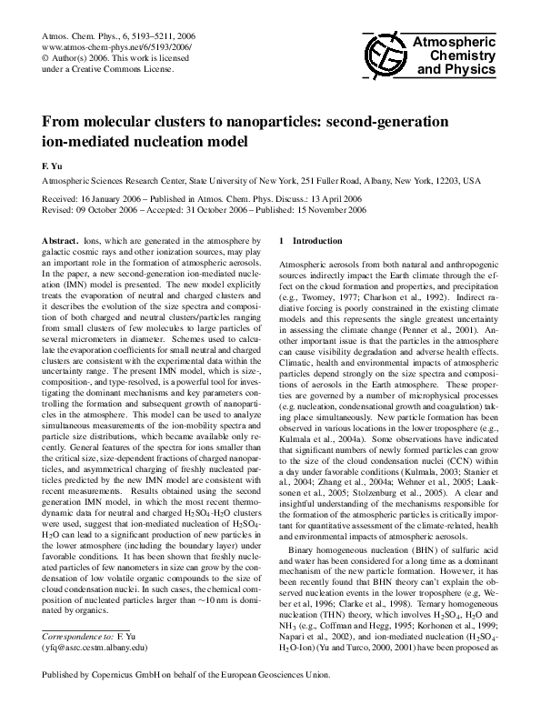 (PDF) From molecular clusters to nanoparticles: second-generation ion ...
