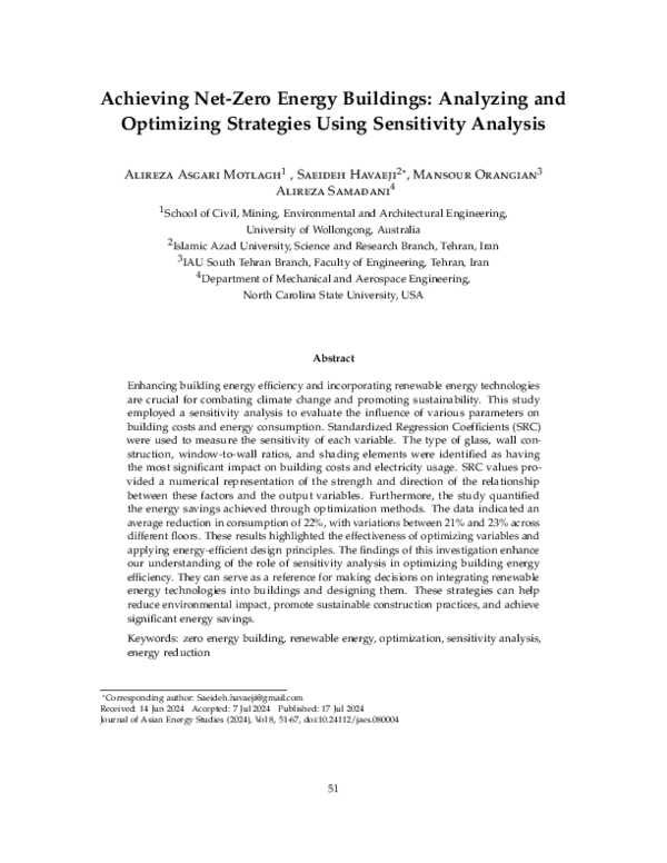 (PDF) Achieving Net-Zero Energy Buildings: Analyzing and Optimizing Strategies Using Sensitivity ...