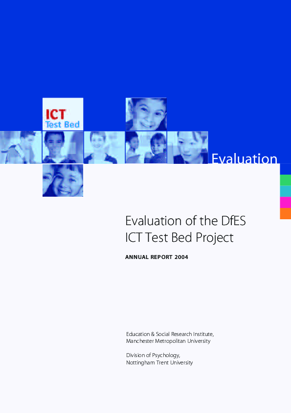 (PDF) Evaluation of the DfES ICT Test Bed Project: Annual Report 2004
