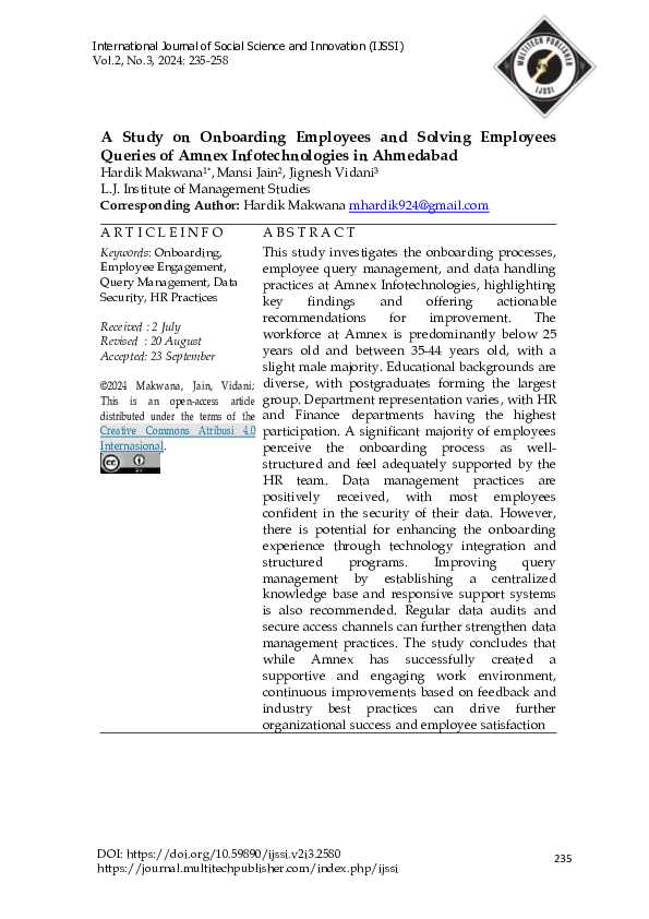 (PDF) A Study on Onboarding Employees and Solving Employees Queries of ...