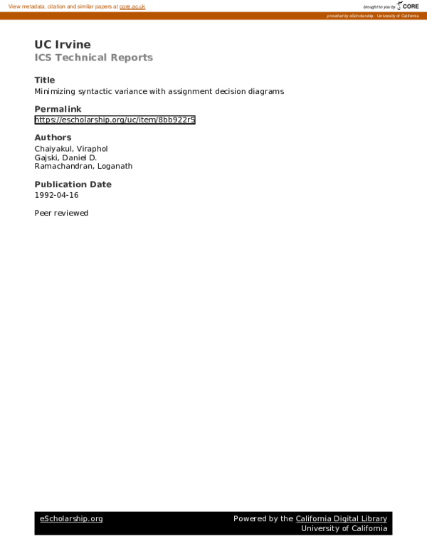 (PDF) Minimizing Syntactic Variance with Assignment Decision Diagrams