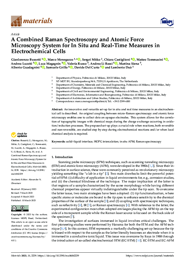 (PDF) A Combined Raman Spectroscopy and Atomic Force Microscopy System ...