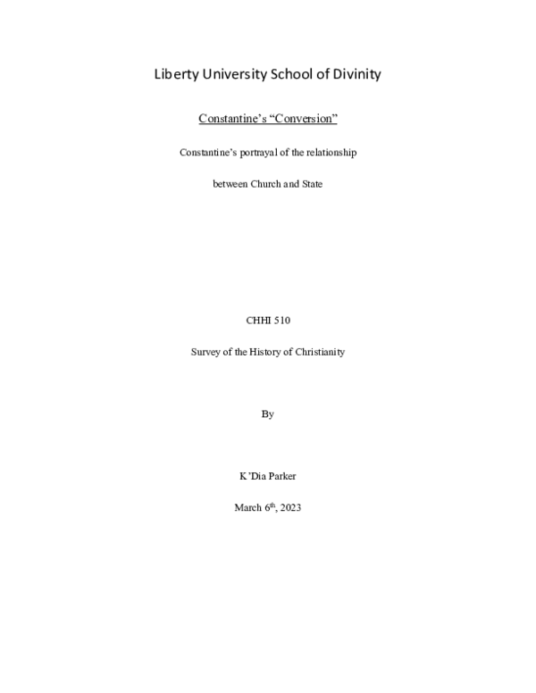 (PDF) Constantine's "Conversion" Constantine's portrayal of the ...
