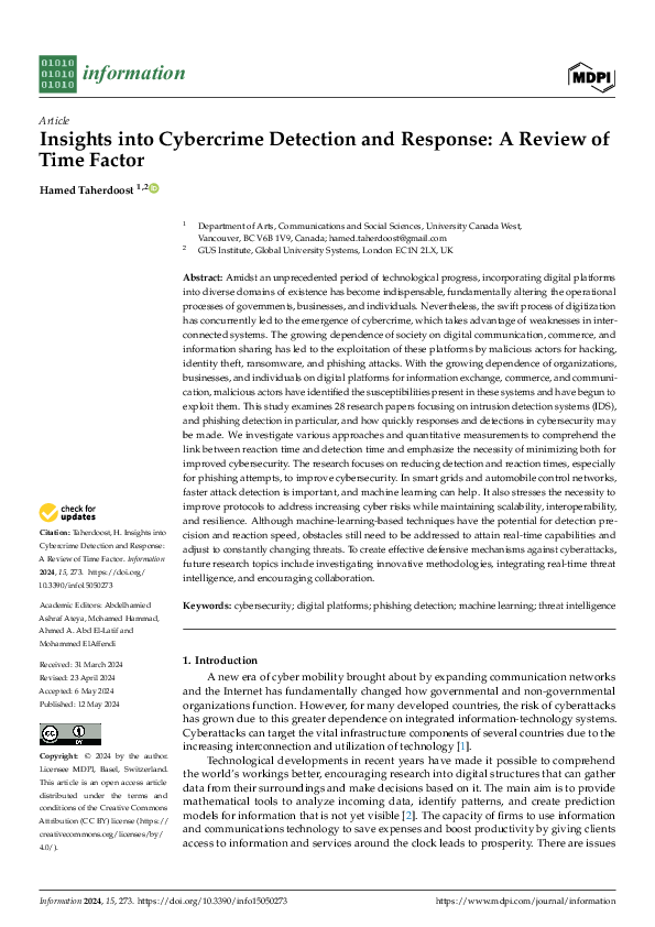 (PDF) Insights into Cybercrime Detection and Response: A Review of Time ...