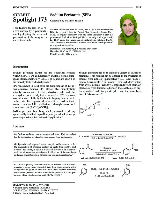 (PDF) Sodium Perborate (SPB)