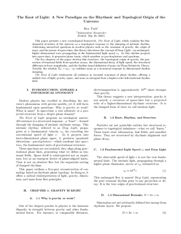 (PDF) The Knot of Light: A New Paradigm on the Rhythmic and Topological ...