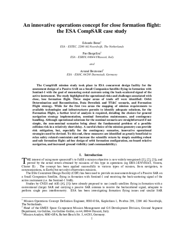 (PDF) An innovative operations concept for close formation flight: the ...