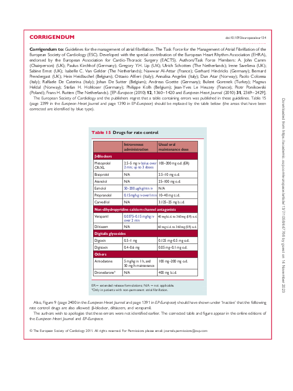 (PDF) Guidelines for the management of atrial fibrillation