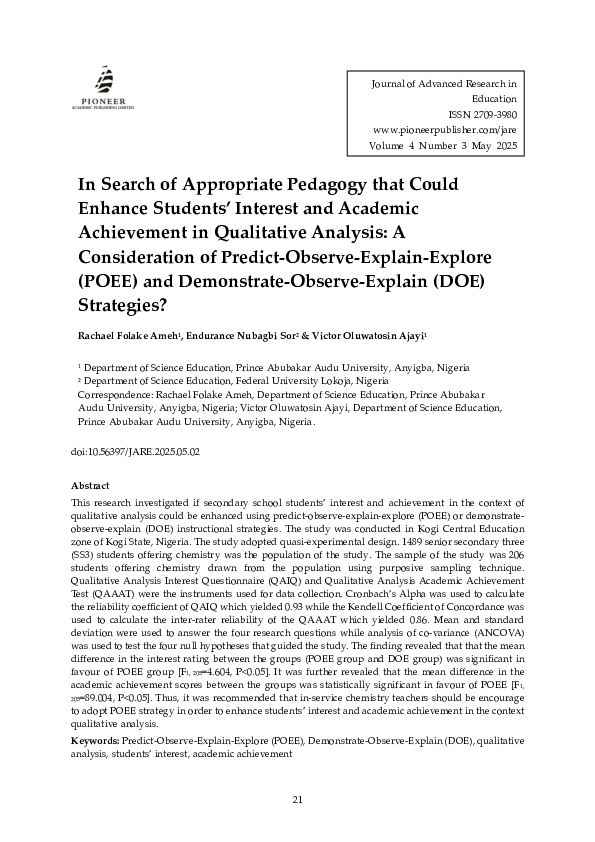 (PDF) In Search of Appropriate Pedagogy that Could Enhance Students ...