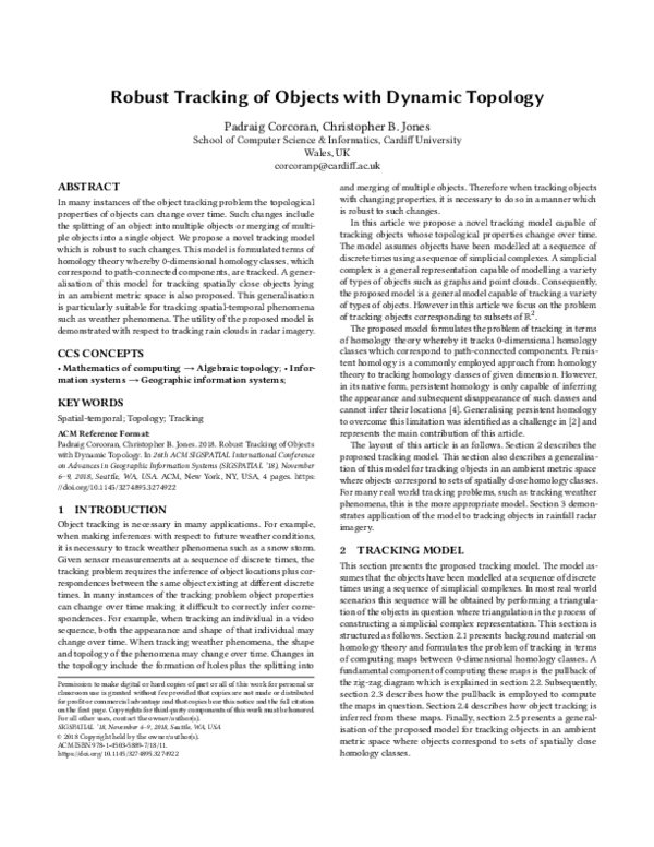 (PDF) Robust tracking of objects with dynamic topology