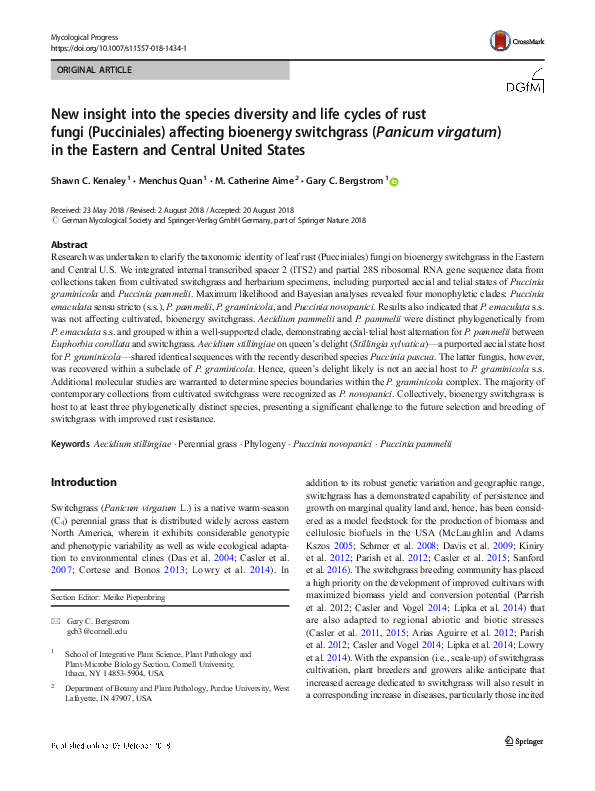 (PDF) New insight into the species diversity and life cycles of rust ...