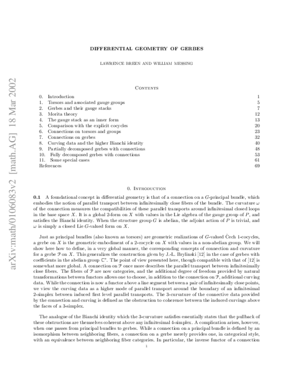 (PDF) Differential geometry of gerbes