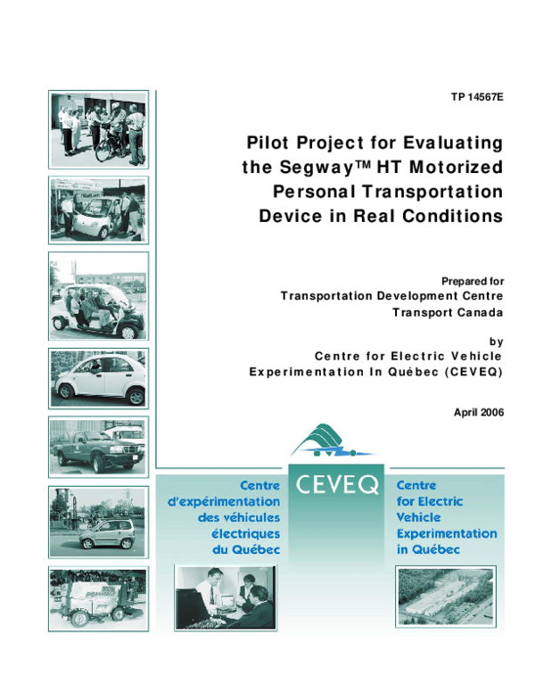 (PDF) Pilot project for evaluating the Segway HT motorized personal ...