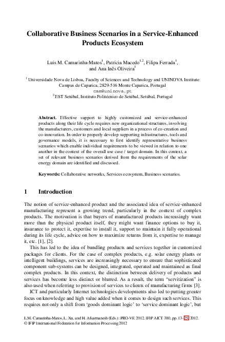 (PDF) Collaborative business scenarios in a service-enhanced products ...