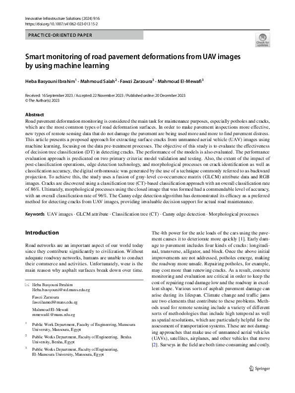 (PDF) Smart monitoring of road pavement deformations from UAV images by ...