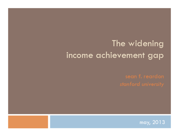 (PDF) The Widening Income Achievement Gap