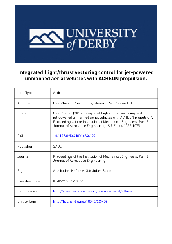 (PDF) Integrated flight/thrust vectoring control for jet-powered ...