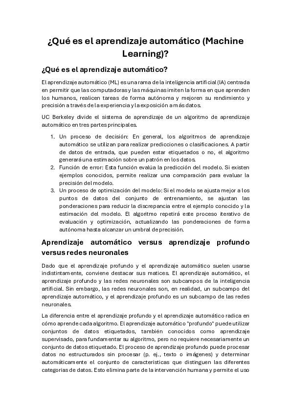 (PDF) Qué es el aprendizaje automático (Machine Learning)? ¿Qué es el ...