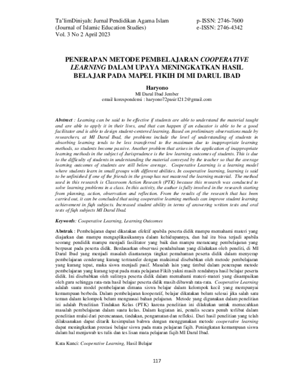 (PDF) Penerapan Metode Pembelajaran Cooperative Learning Tipe Jigsaw ...