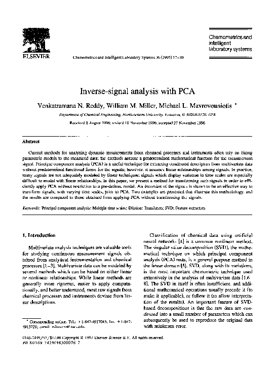 (PDF) Inverse-signal analysis with PCA