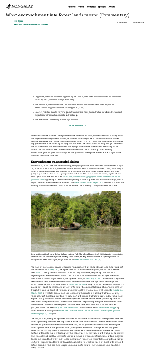 (PDF) What encroachment into forest lands means [Commentary