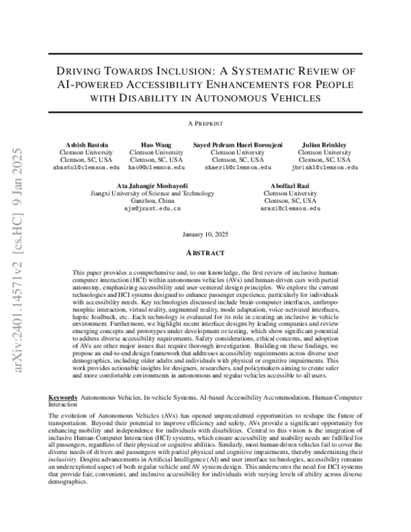 (PDF) Driving Towards Inclusion: Revisiting In-Vehicle Interaction in Autonomous Vehicles