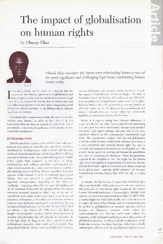 (PDF) The impact of globalisation on human rights