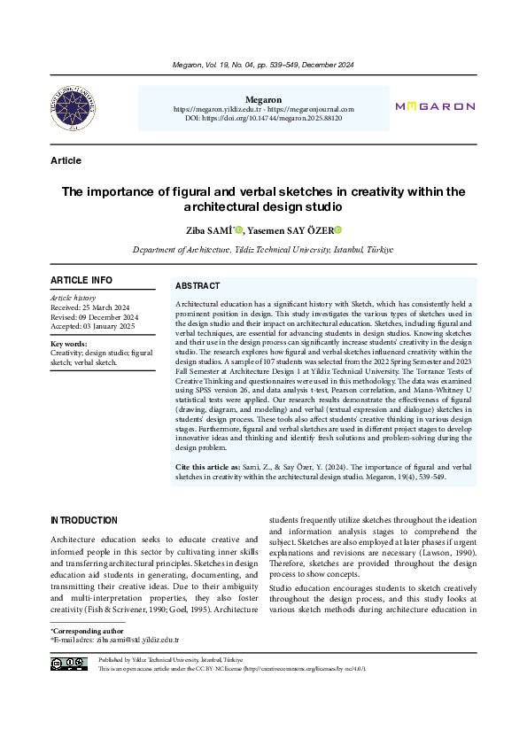 (PDF) The importance of figural and verbal sketches in creativity within the architectural ...
