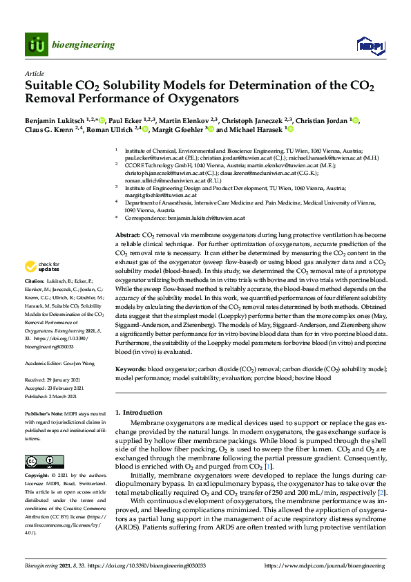 (PDF) Suitable CO2 Solubility Models for Determination of the CO2 ...