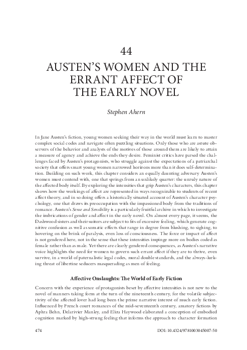 (PDF) Austen's Women and the Errant Affect of the Early Novel
