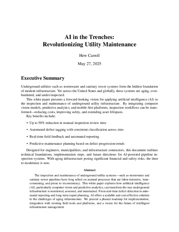 (PDF) AI in the Trenches: Revolutionizing Utility Maintenance