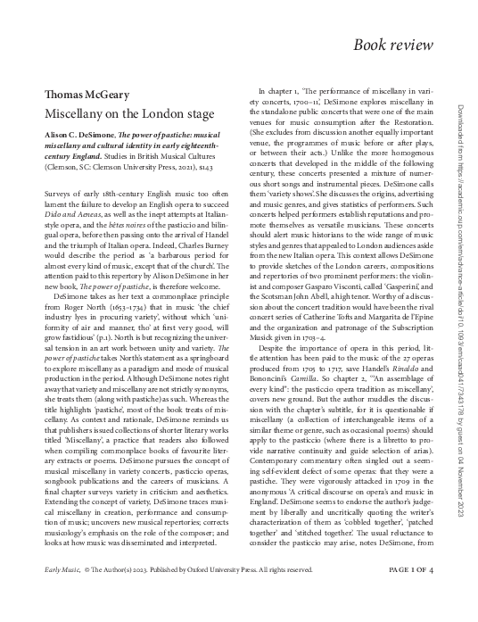 (PDF) "Musical Miscellany": Review of Alison Desimone, "The Power of ...