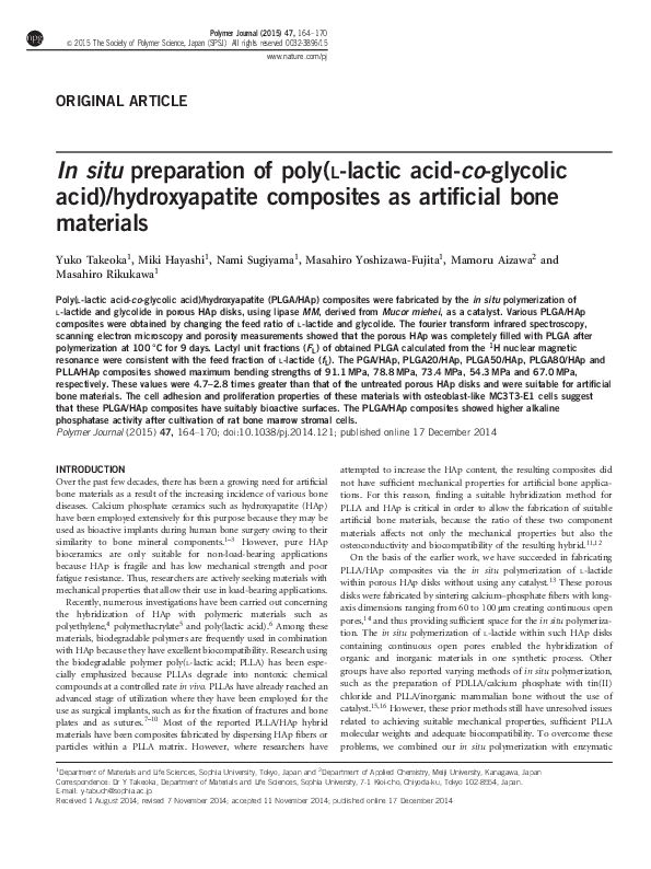 (PDF) In situ preparation of poly(l-lactic acid-co-glycolic acid ...