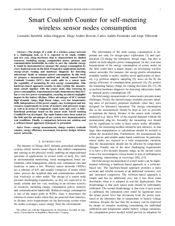 (PDF) Smart Coulomb Counter for Self-Metering Wireless Sensor Nodes ...