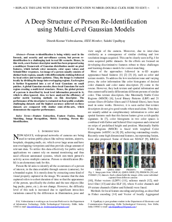(PDF) A Deep Structure of Person Re-Identification Using Multi-Level Gaussian Models