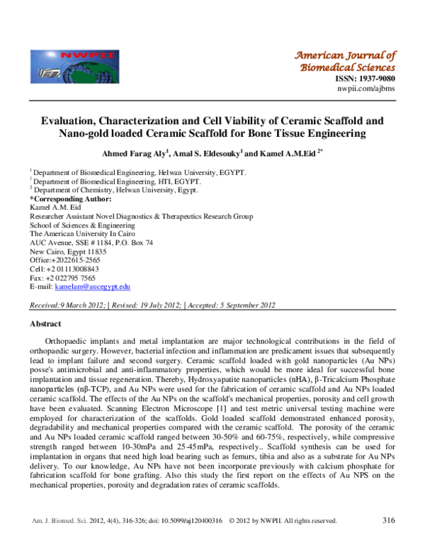 (PDF) Evaluation, Characterization and Cell Viability of Ceramic ...