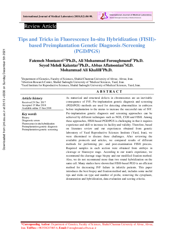 (PDF) Tips and Tricks in Fluorescence In-situ Hybridization (FISH ...