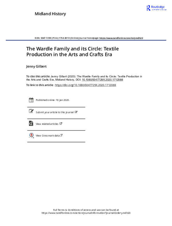 (PDF) The Wardle Family and its Circle: Textile Production in the Arts ...