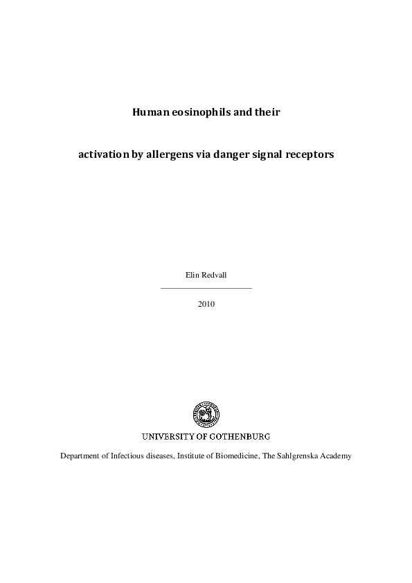 (PDF) Human eosinophils and their activation by allergens via danger ...