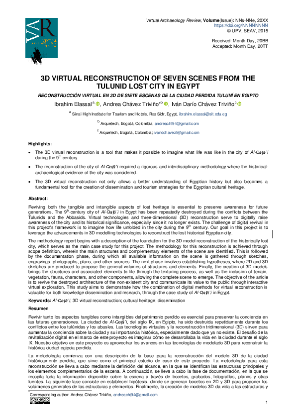 (PDF) 3D VIRTUAL RECONSTRUCTION OF SEVEN SCENES FROM THE TULUNID LOST ...