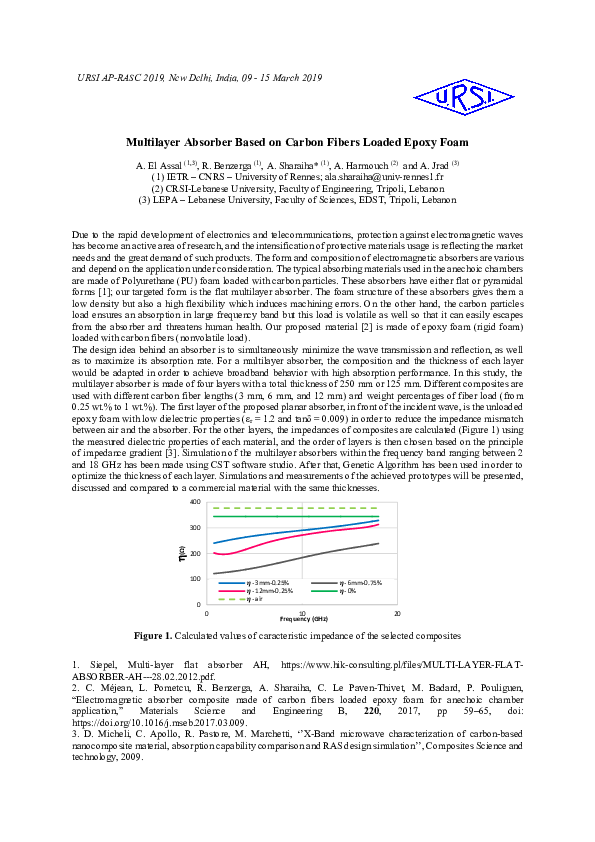 (PDF) Multilayer Absorber Based on Carbon Fibers Loaded Epoxy Foam