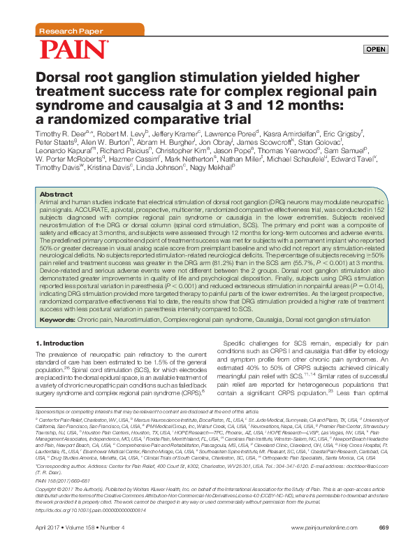 (PDF) Dorsal root ganglion stimulation yielded higher treatment success ...