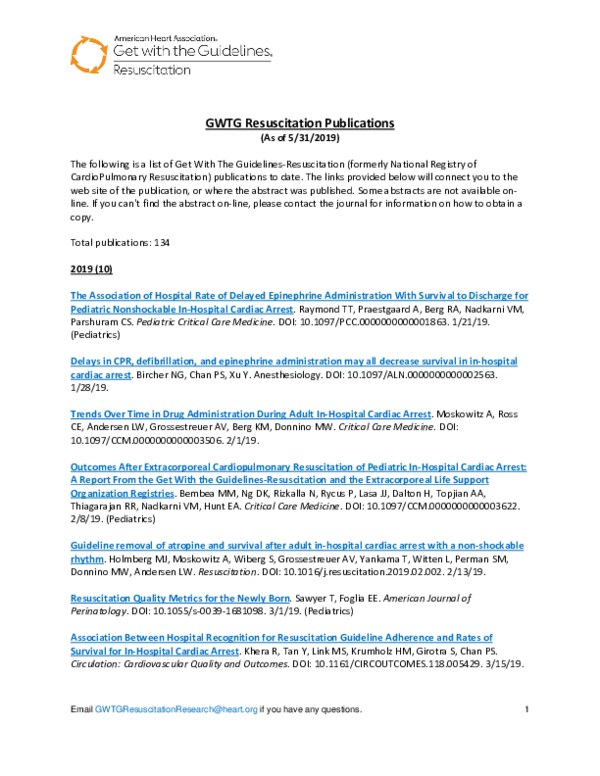 (PDF) Pulselessness After Initiation of Cardiopulmonary Resuscitation ...